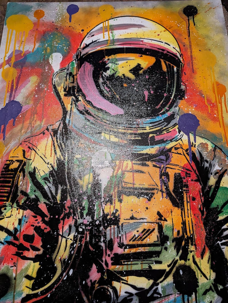 Graffiti Pop Art Astronaut: Acrylic on Canvas - Etsy