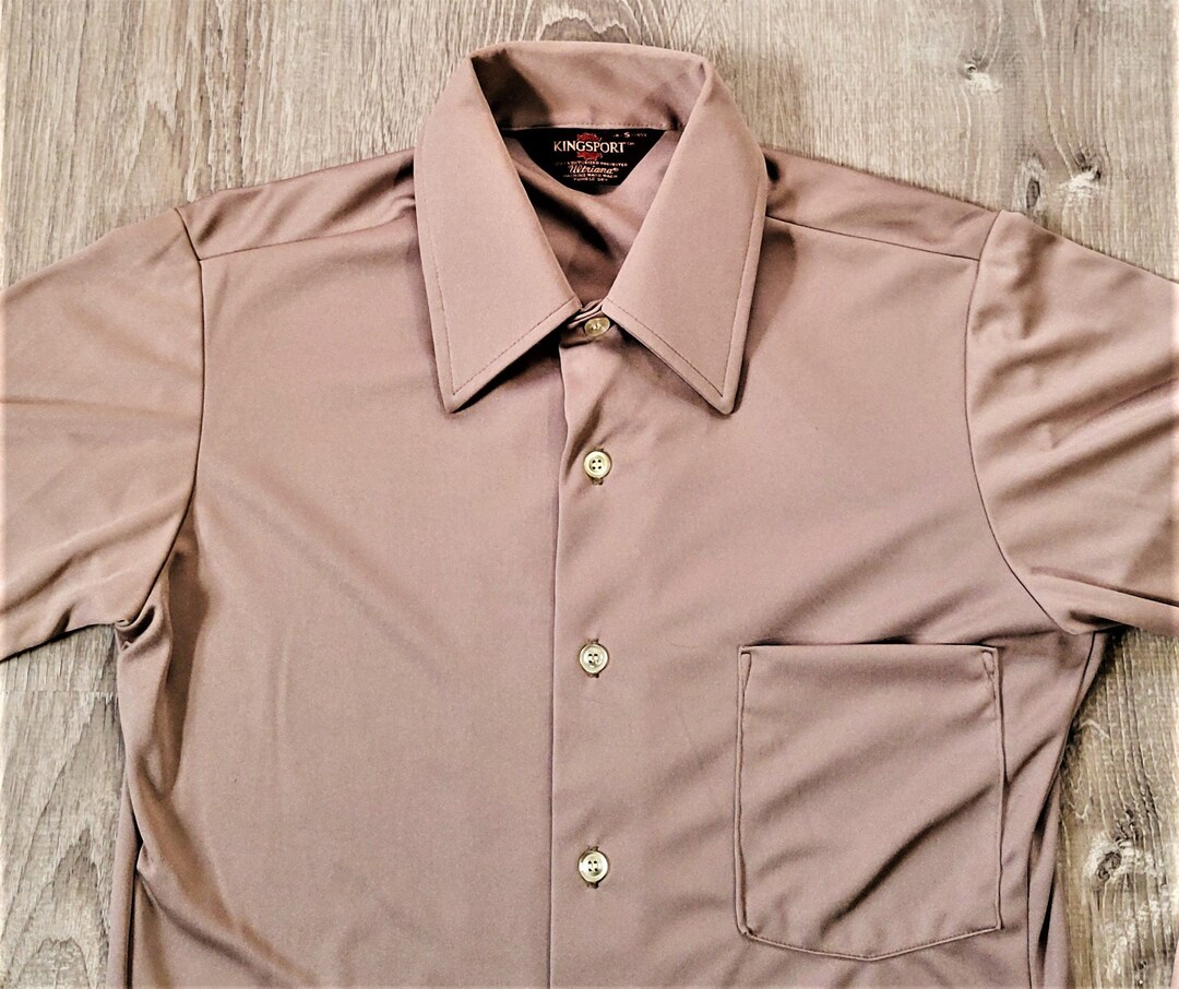 Vintage 70s Kingsport Ultriana Textured Polyester Disco Shirt Vtg 1970s ...