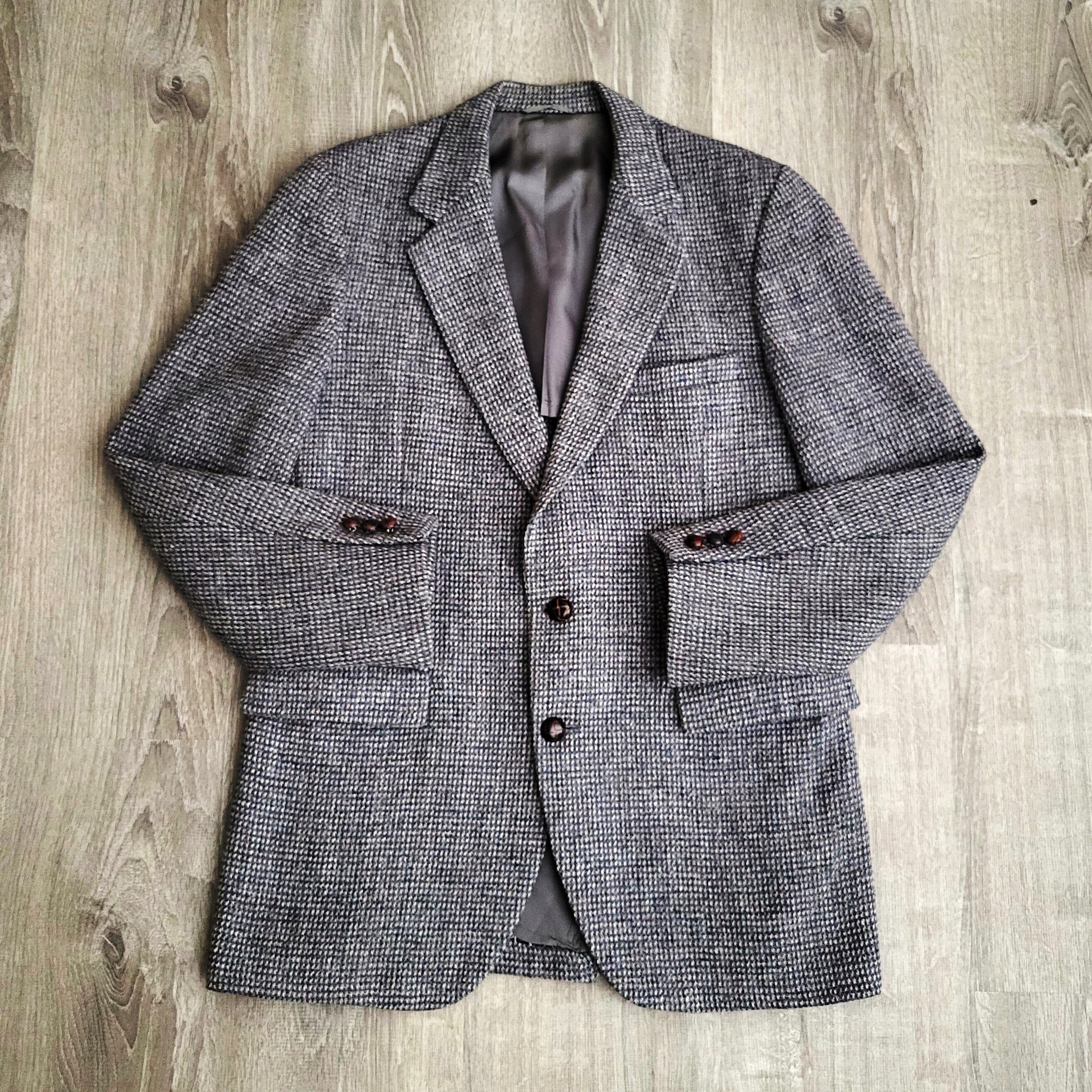 Vintage Harris Tweed X Stafford Barleycorn Wool Blazer Sport Vintage Harris Tweed X Stafford Barleycorn Wool Blazer Sport