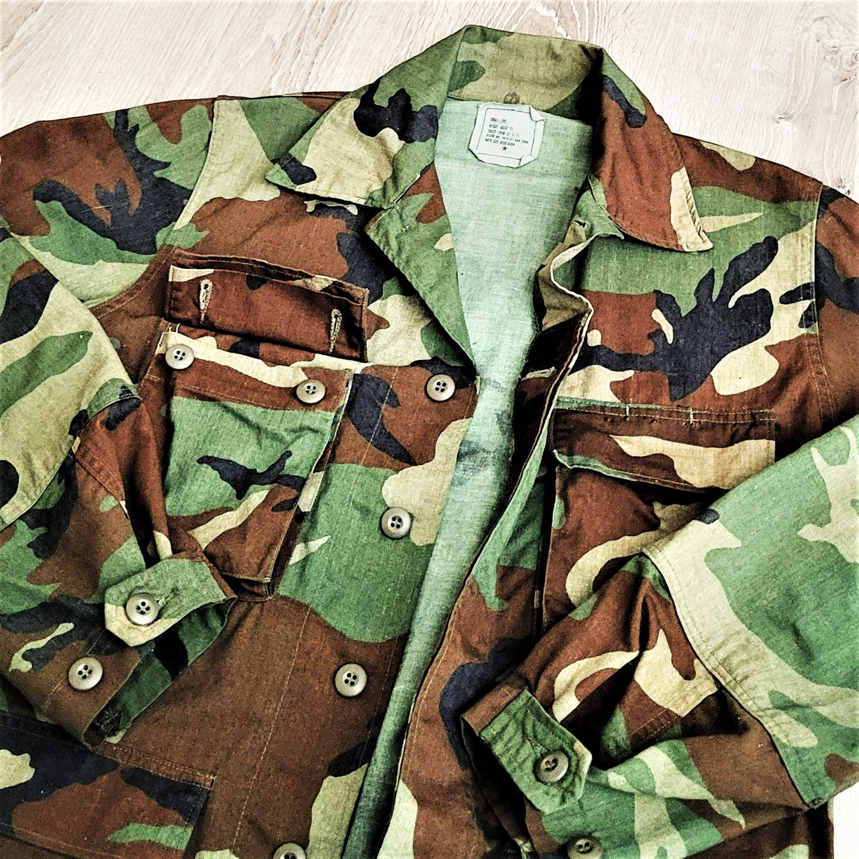 Vintage 80s US Army Field Combat Coat Vtg 1982 Camo Military Shirt ...