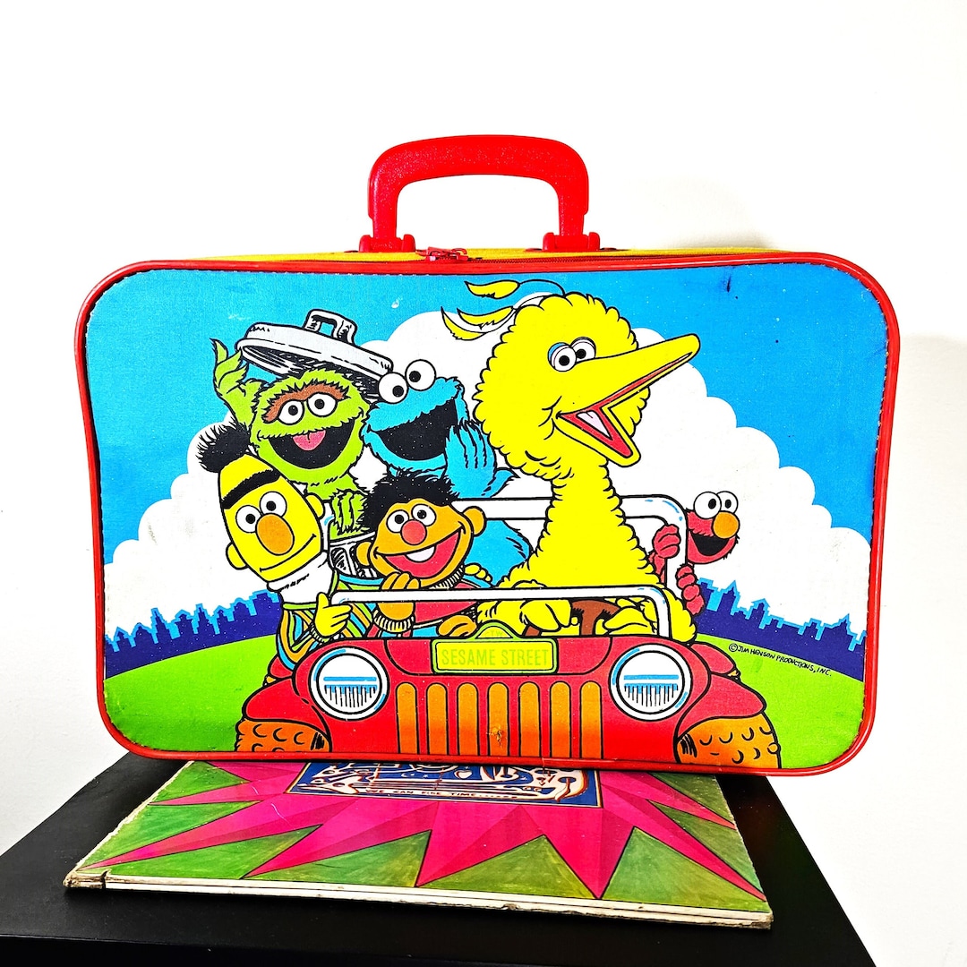Vintage 90s Sesame Street Suitcase Luggage Vtg 1990s ERO Canvas Kids ...