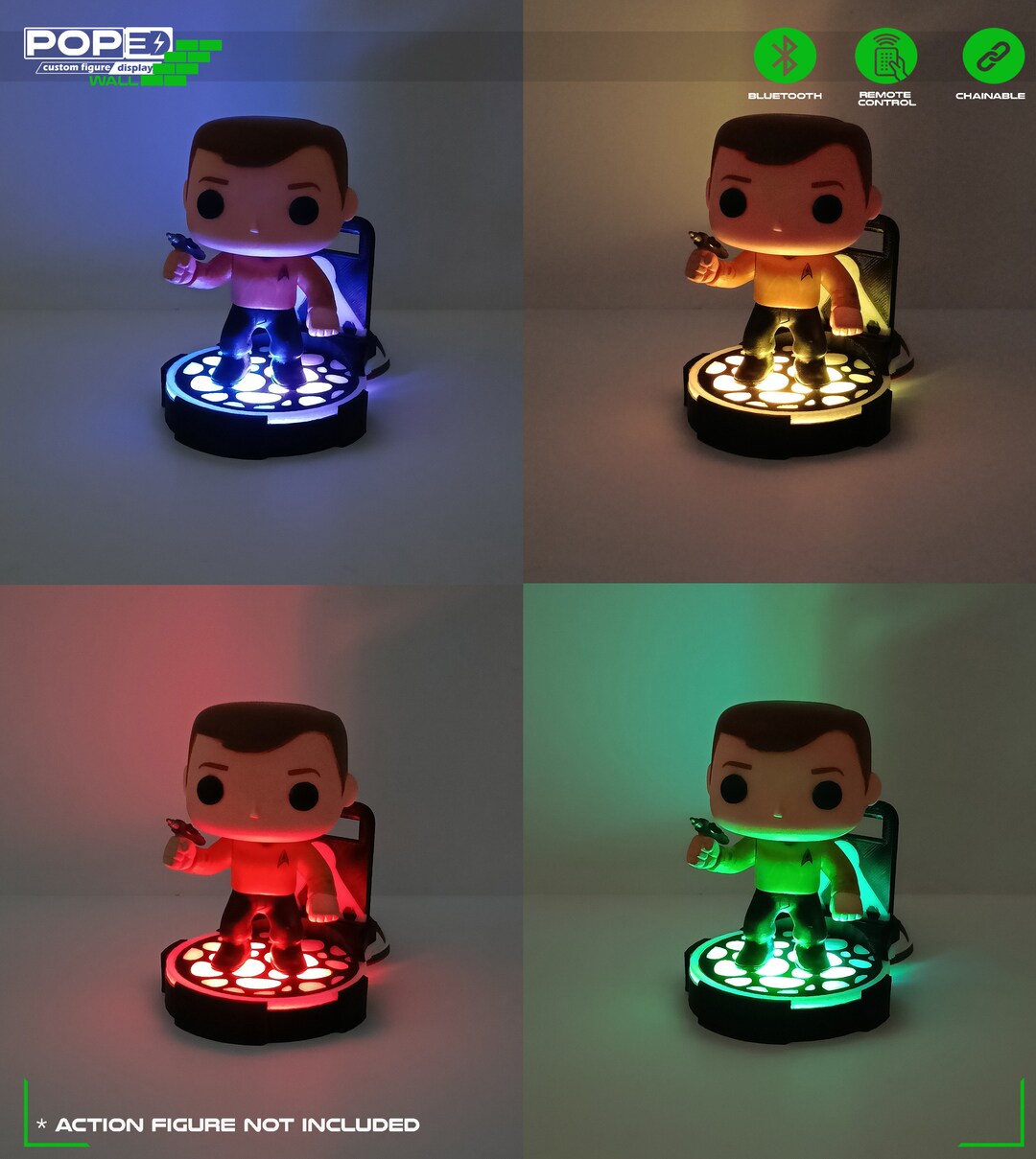 Customizable 3D Printed Action Figure Displays Kit With LED - Etsy