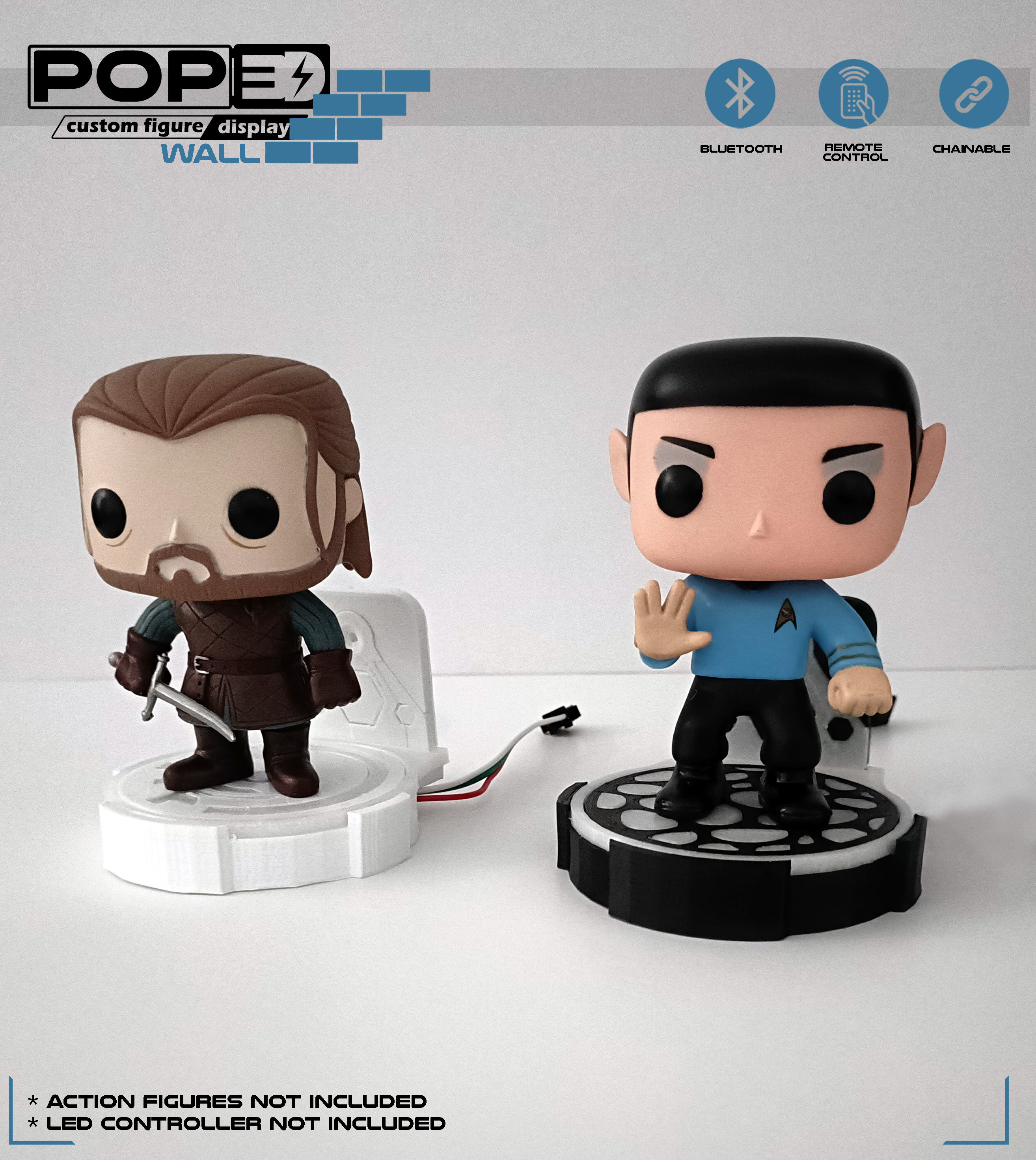 Customizable 3D Printed Action Figure Displays With LED Lighting Funko ...