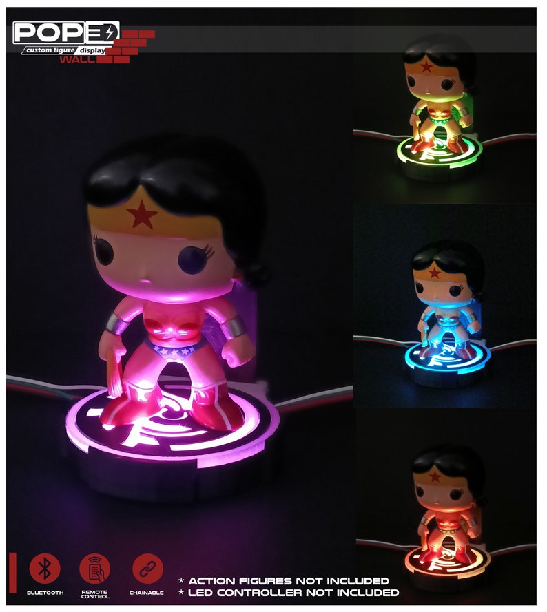 Customizable 3D Printed Action Figure Displays With LED Lighting Funko ...