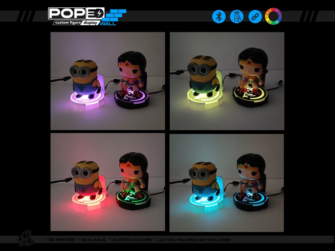 Customizable 3D Printed Action Figure Displays With LED Lighting Funko ...