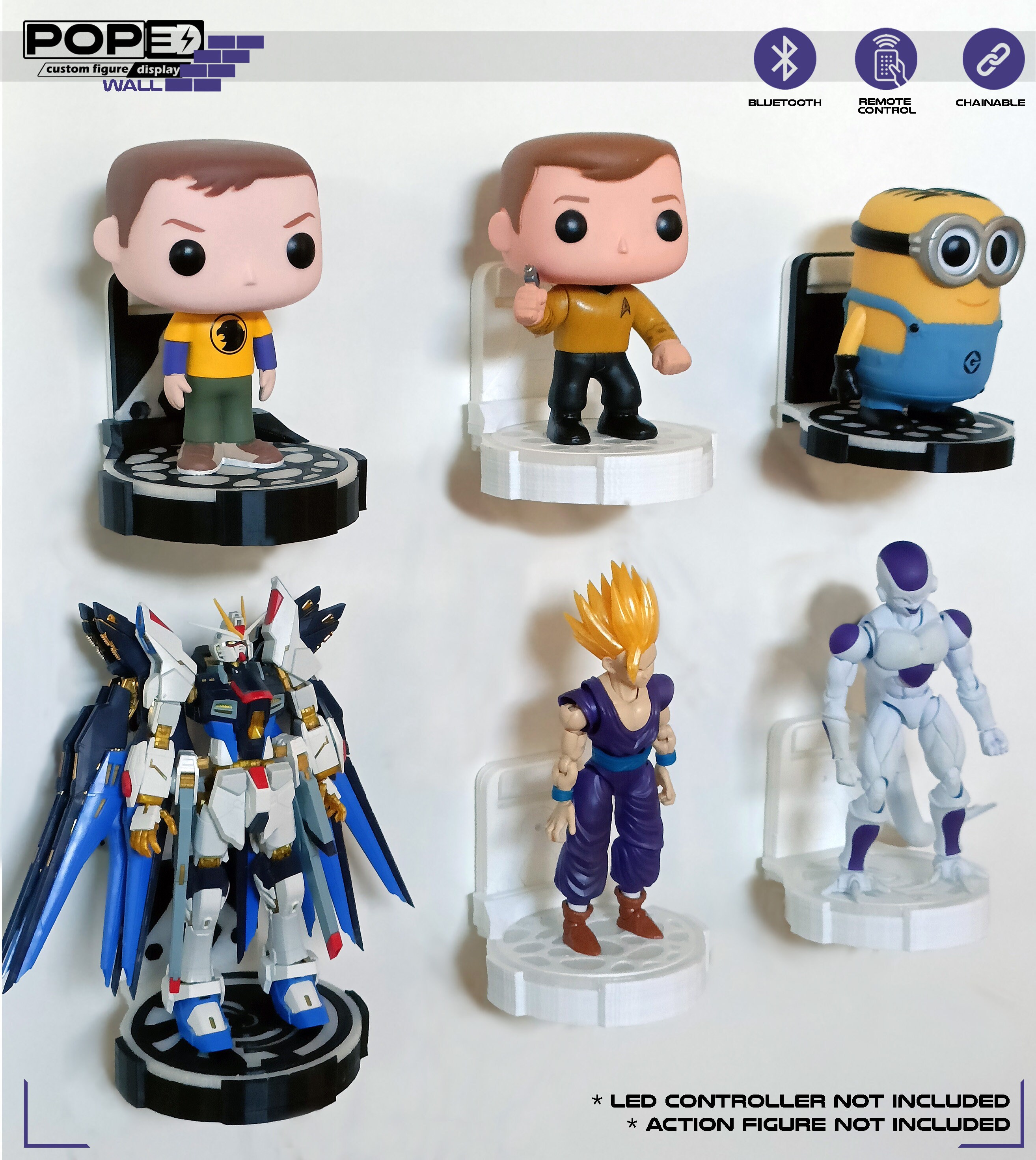 Customizable 3D Printed Action Figure Displays With LED Lighting Funko ...