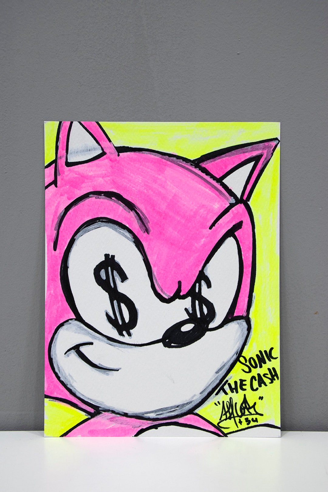 AHCOR, 2022. MONEY EYES Series: sonic the Cash. Ink on Paper. One-of-a ...