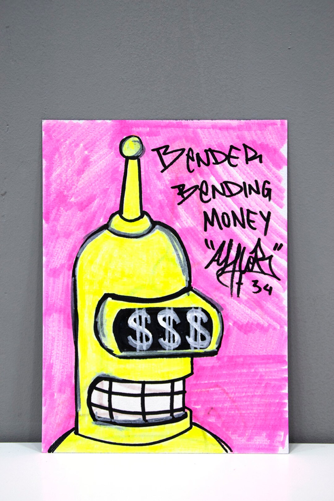 AHCOR, 2022. MONEY EYES Series: bender Bending Money. Ink on Paper. One ...