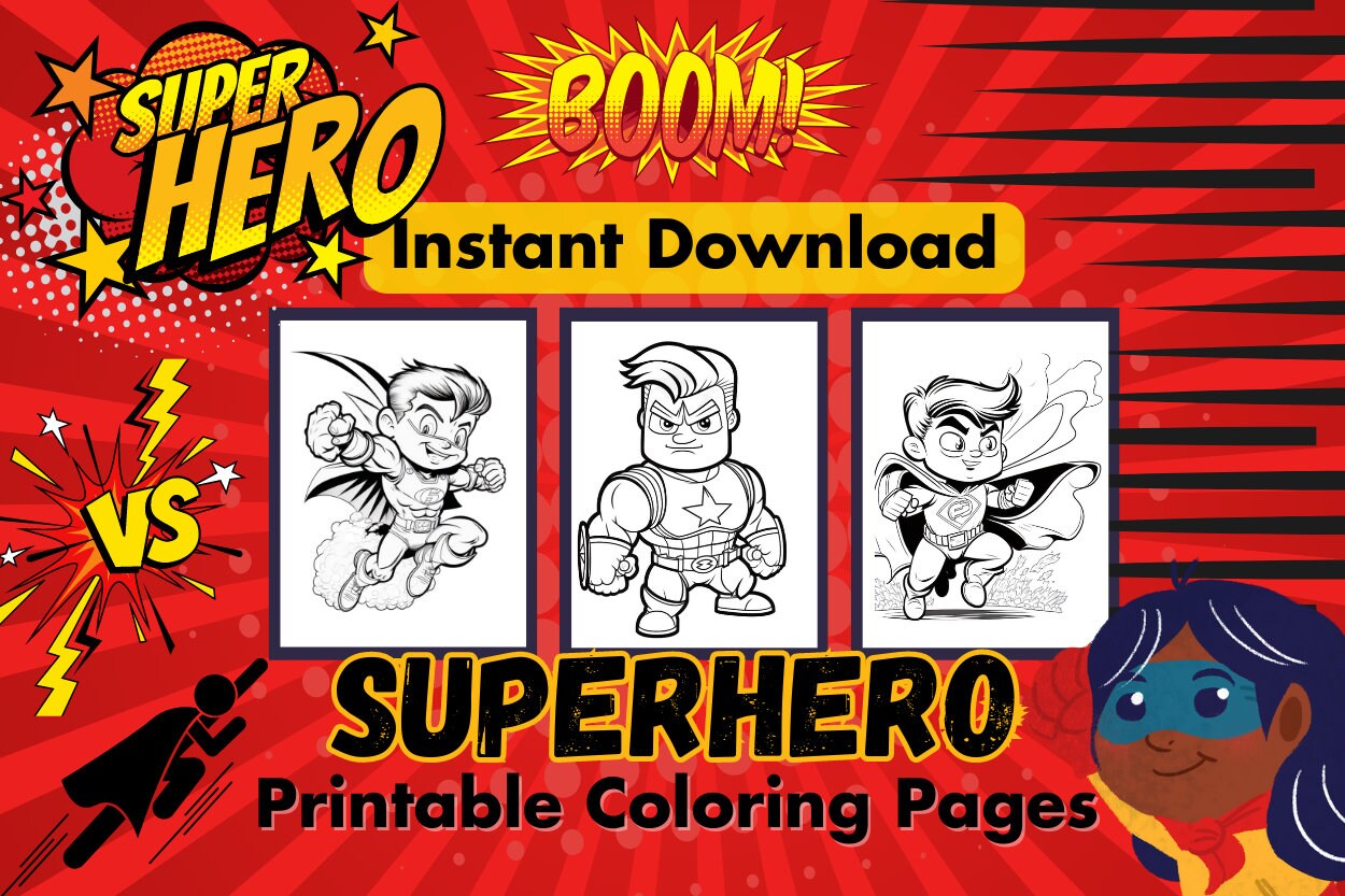 25 Heroic Superhero Coloring Pages – Perfect for Kids, Teens & Adults ...