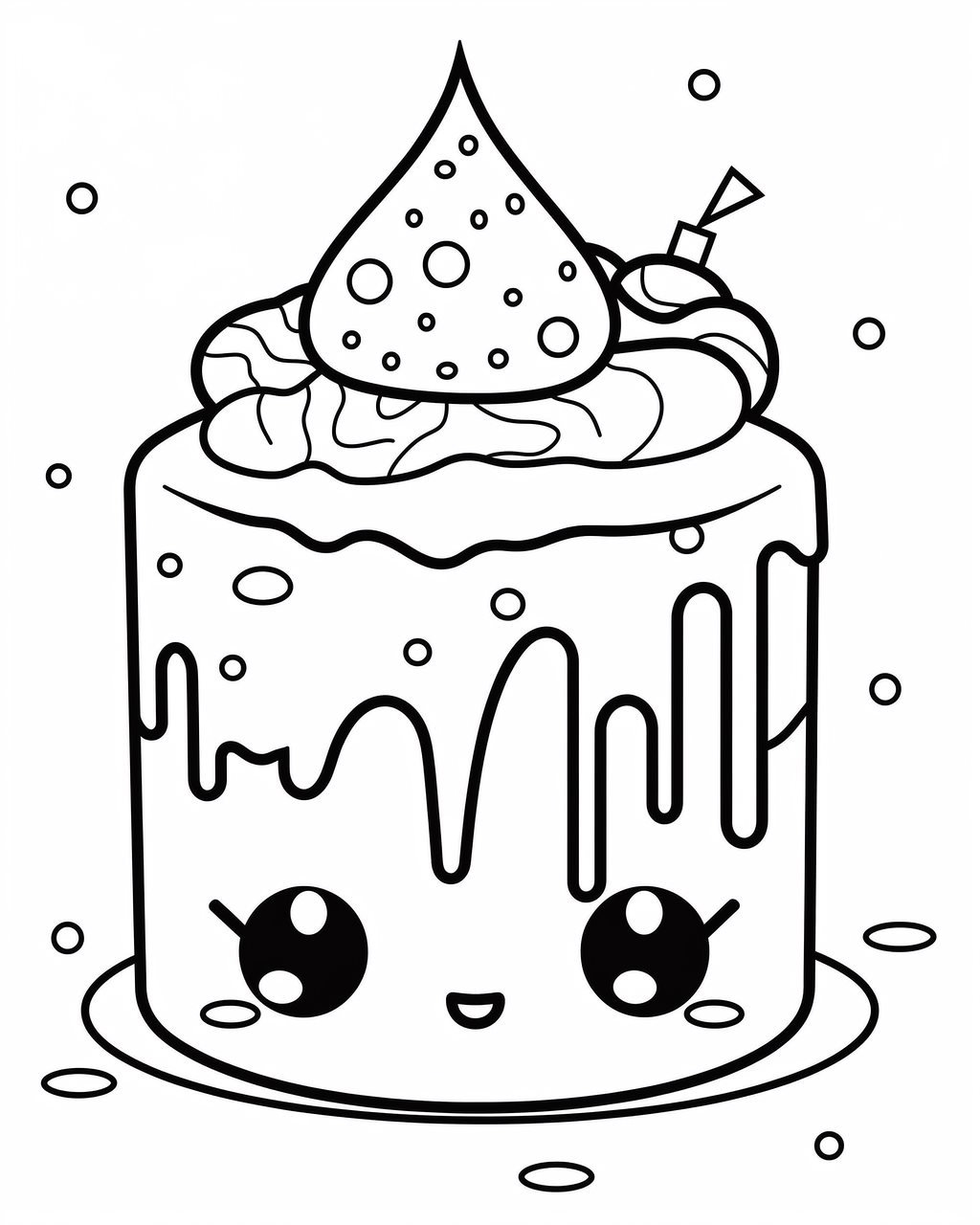 30 Adorable Kawaii Coloring Pages |delightful Cakes for Kids, Teens ...