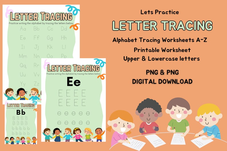Printable Alphabet Tracing Worksheets ABC/ Letter Tracing/kindergarten ...