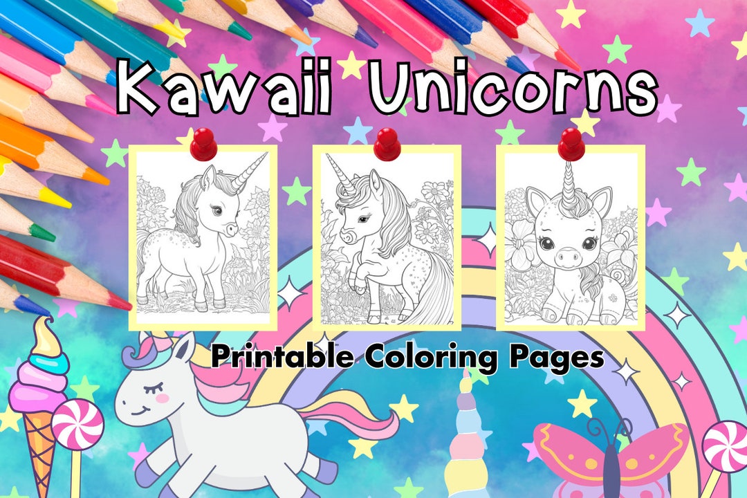 Dive Into Fantasy With 14 Kawaii Unicorn Coloring Pages: Perfect for ...