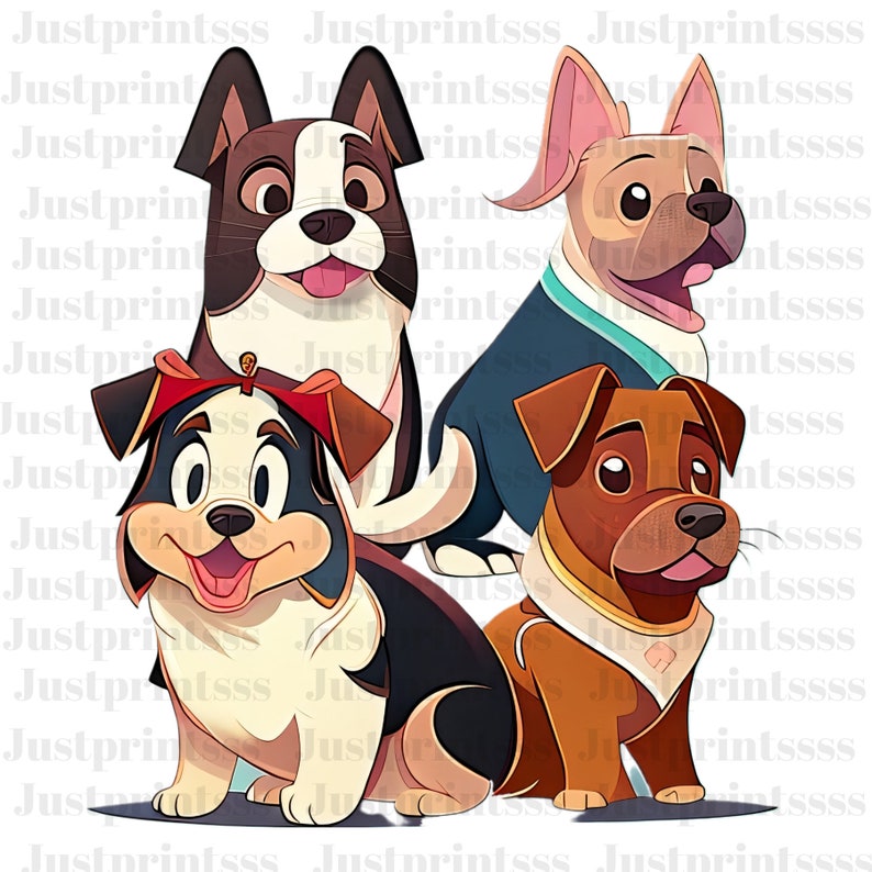 Digital Print PNG Clipart Cartoon Dogs Printing, Web Design, Crafting ...