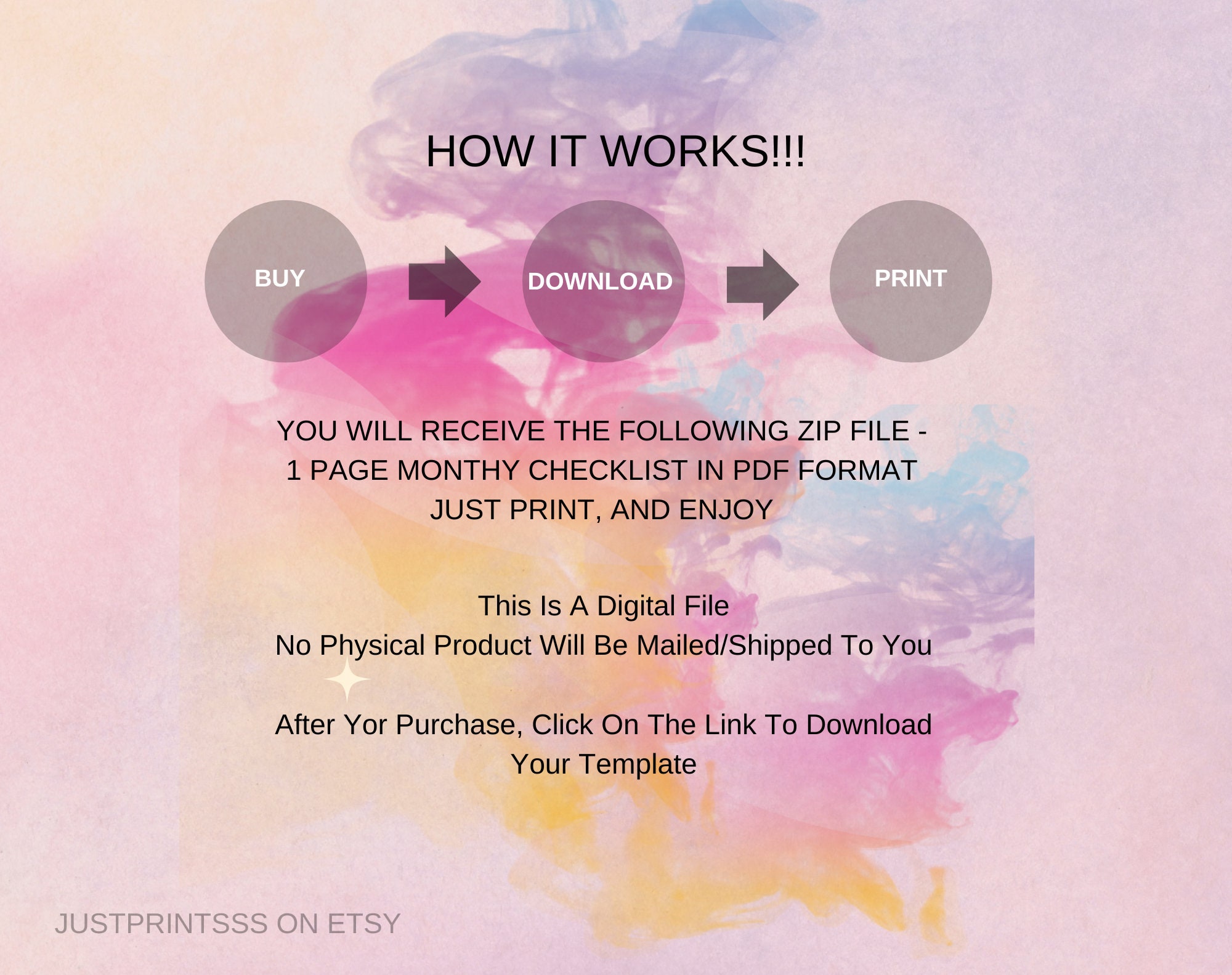 Printable Monthly Checklist - Letter Landscape (11 X 8.5) Printable PDF ...