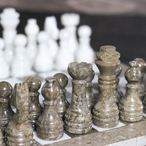 Oceanic Marble Chess Set With Storage Case | Marble Chess Board ...