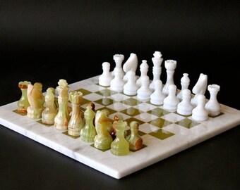 Premium Marble Chess Set With Velvet Gift Box Unique Marble - Etsy