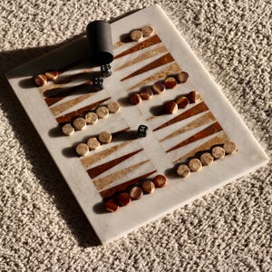 Luxury Marble Backgammon Set – Exquisite Backgammon Game Board & Timeless Decor Piece for Living ...