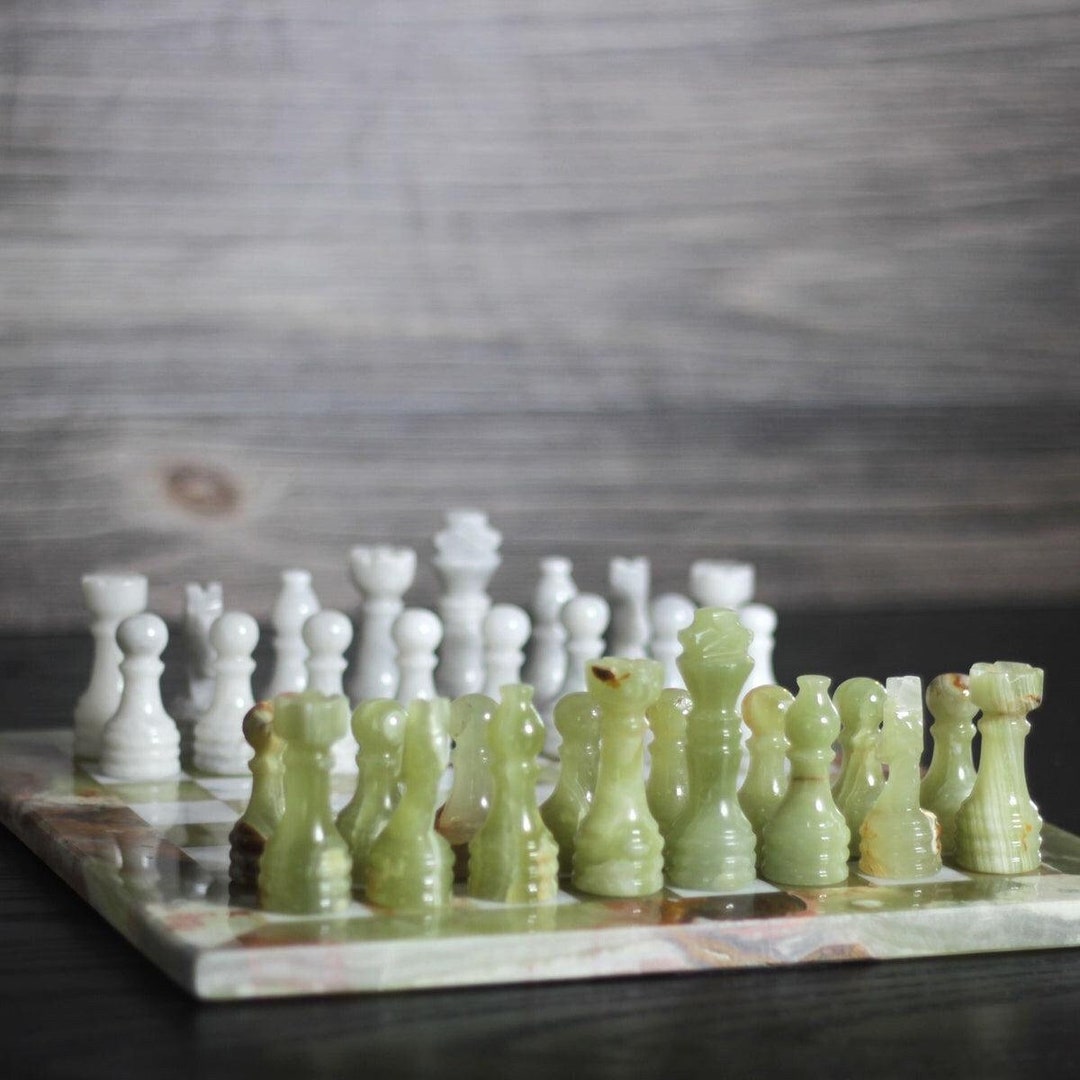 Vintage Handmade Marble Chess Set With Velvet Gift Box | Luxury Marble ...