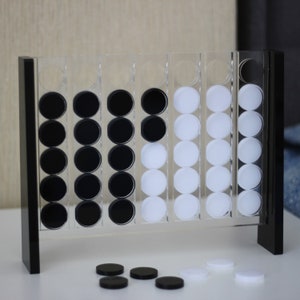 Unique Four in a Row - Acrylic 4 in a Row Game - Aesthetic Board Game ...