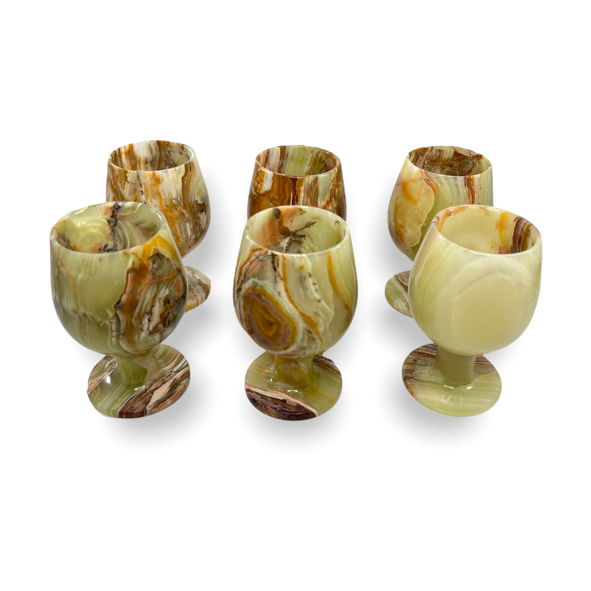 Marble Wine Glasses Gift Set 6 X 3.5 Multi - Etsy