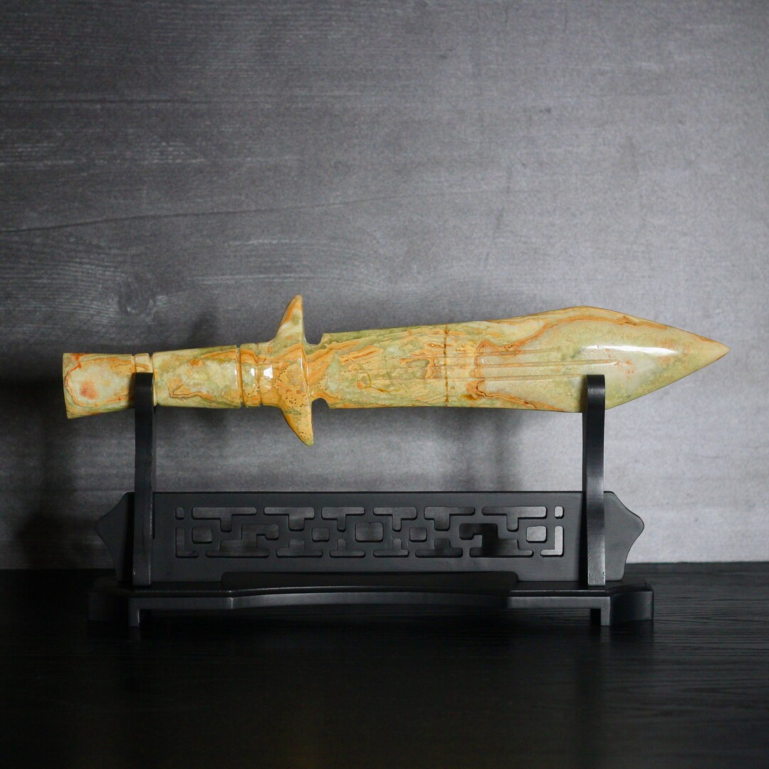 Hand Carved Marble Sword | 18 Inch Decorative Marble Sword With Stand ...
