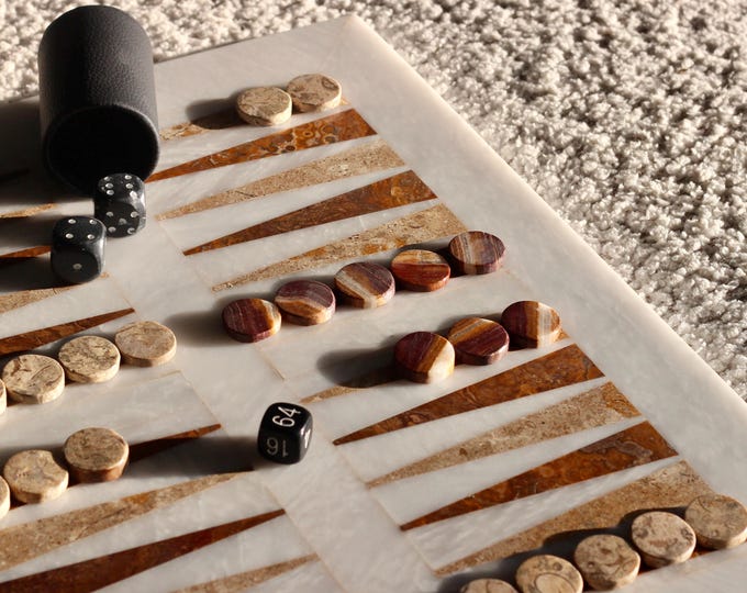 Luxury Marble Backgammon Set – Exquisite Backgammon Game Board & Timeless Decor Piece for Living ...