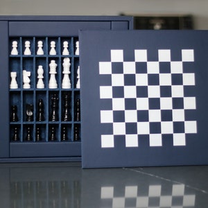 Leather Chess Set With Storage: Designer Elegance - Etsy