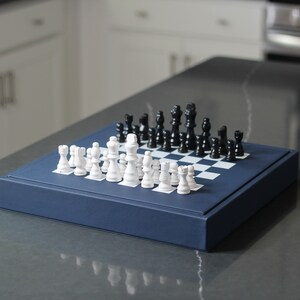 Leather Chess Set | Designer Chess Set With Storage | Elegant Gift ...
