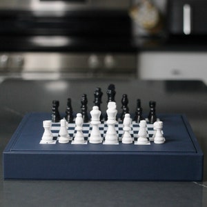 Leather Chess Set | Designer Chess Set With Storage | Elegant Gift ...