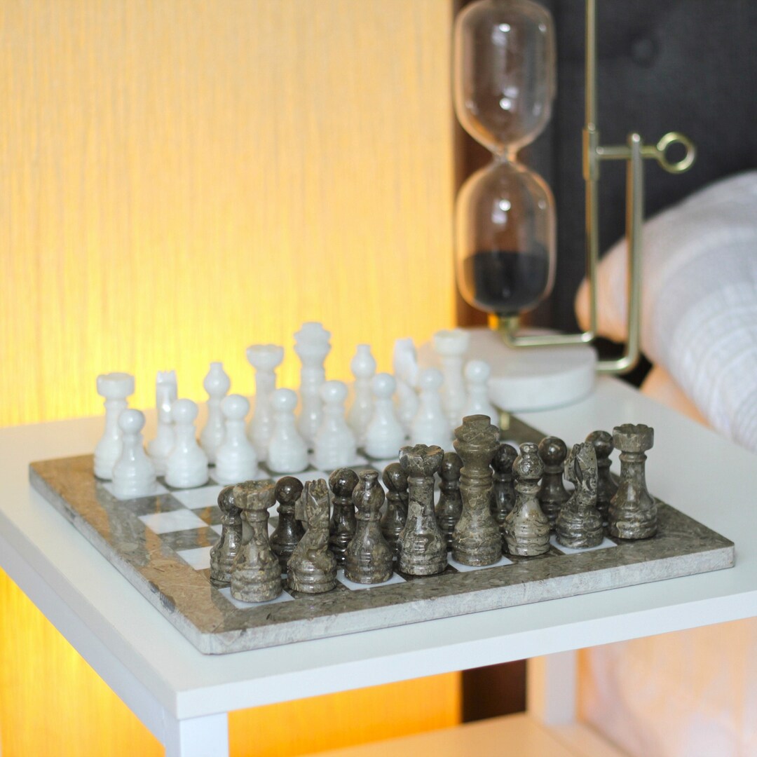 Oceanic Marble Chess Set With Storage Case Marble Chess - Etsy