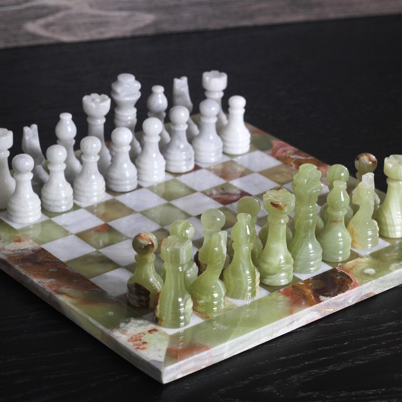Handmade Green Onyx Chess - Etsy