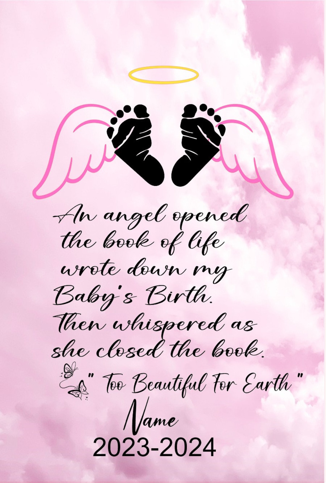 Baby Memorial Garden Flag: Sympathy Gift, Infant Loss (digital Design ...
