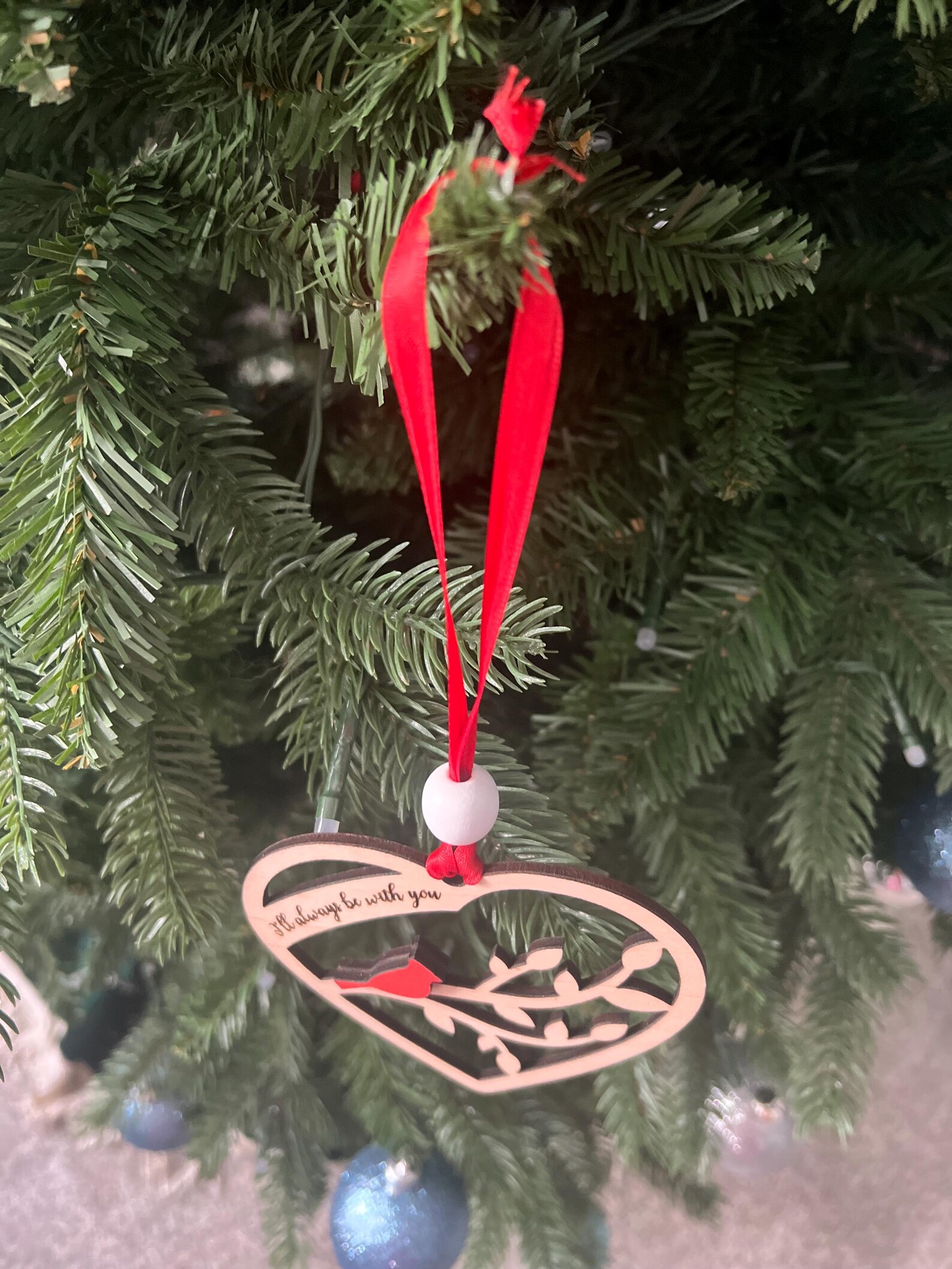 I’ll Always Be With You- Cardinal Heart Ornament – Memorial Keepsake ...