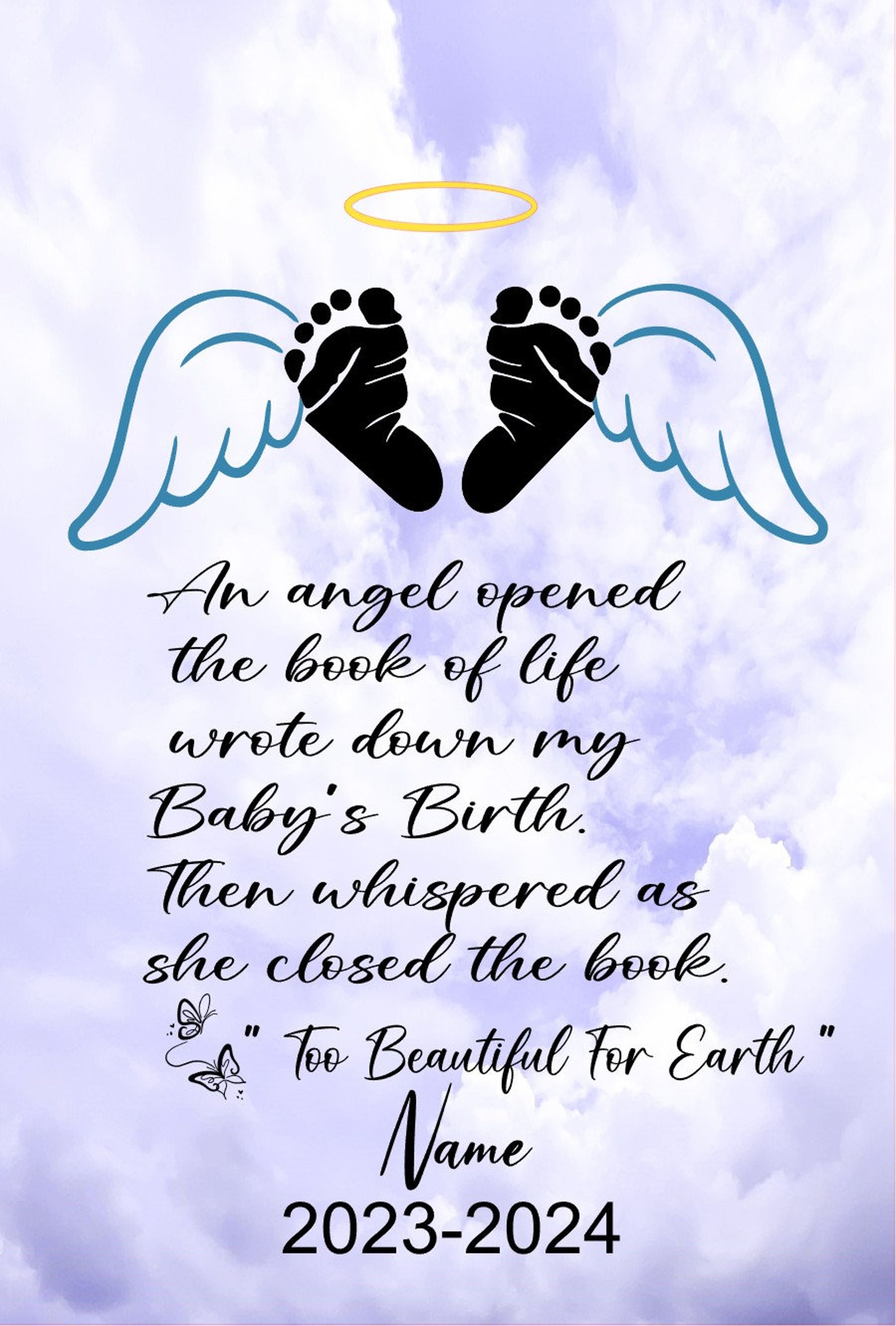 Baby Memorial Garden Flag| Sympathy Flag| Ready to Personalize ...