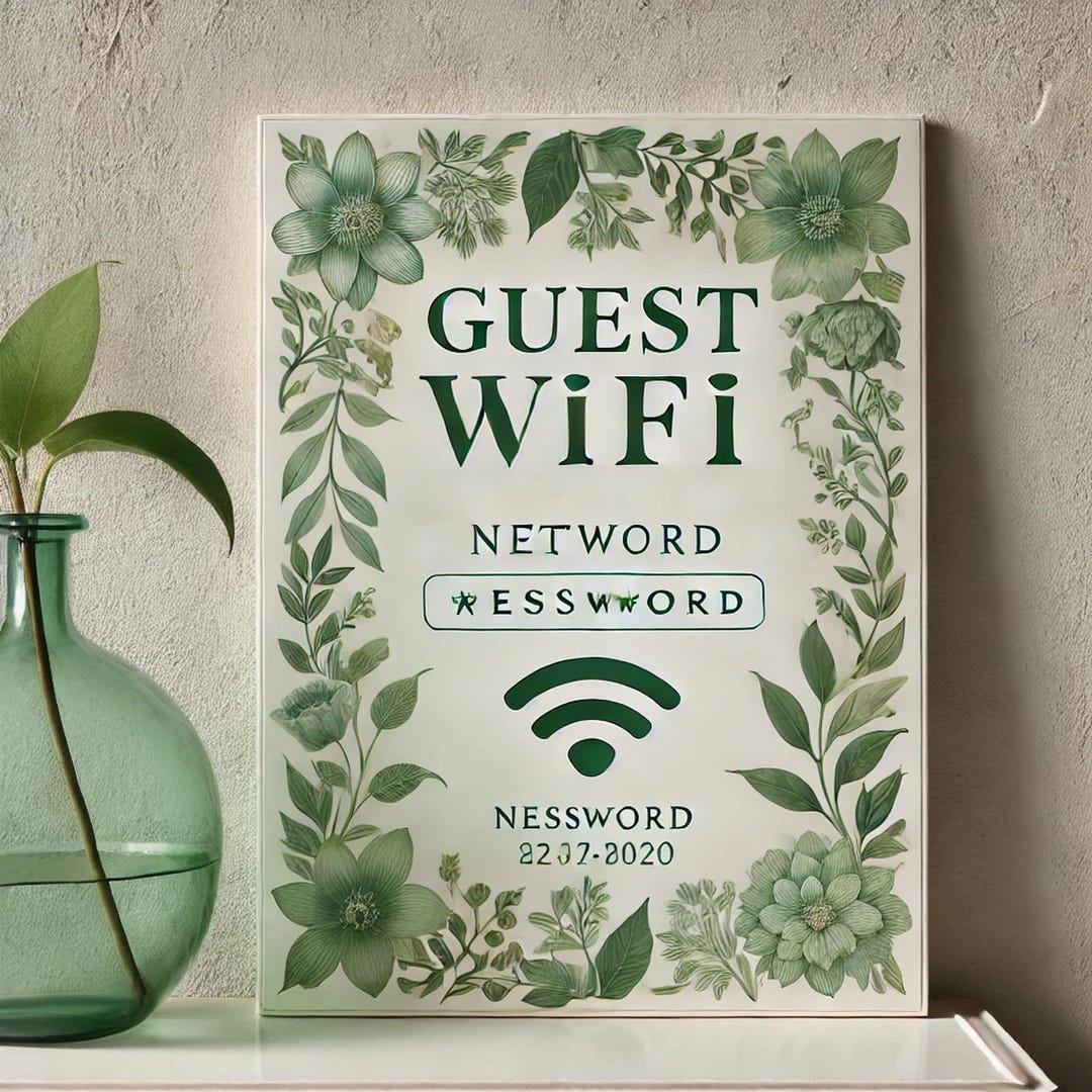 Editable Wifi Signcustom Wifi Password Template Home Wifi Sign Wifi ...