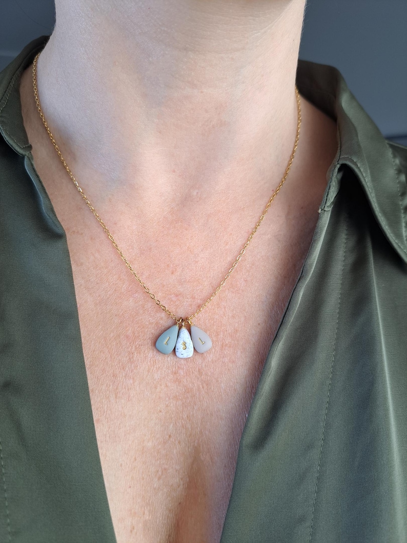 Handmade Initial Letter Necklace / Teardrop Dainty Letter Necklace ...