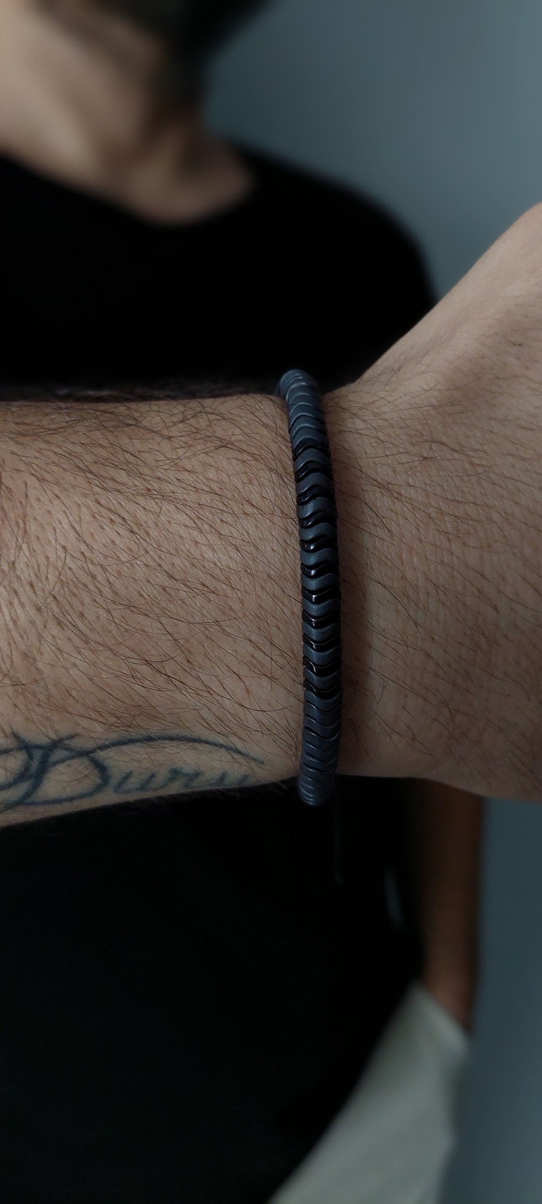 Handmade Matte Gray Hematite Snake Bracelet - Adjustable Macrame - Etsy