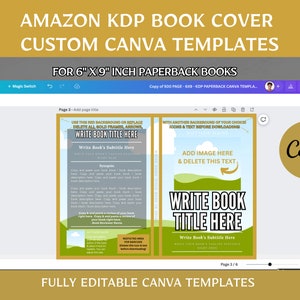 Editable Canva Book Cover Templates: 6x9" KDP Paperback (digital ...