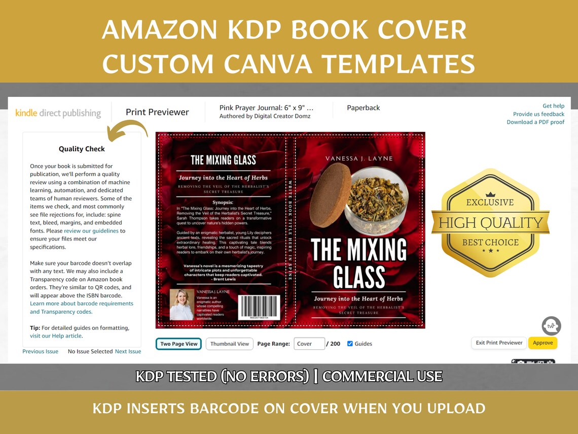 Editable Canva Book Cover Templates: 6x9" KDP Paperback (digital ...