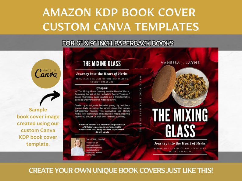Editable Canva Book Cover Templates: 6x9" KDP Paperback (digital ...