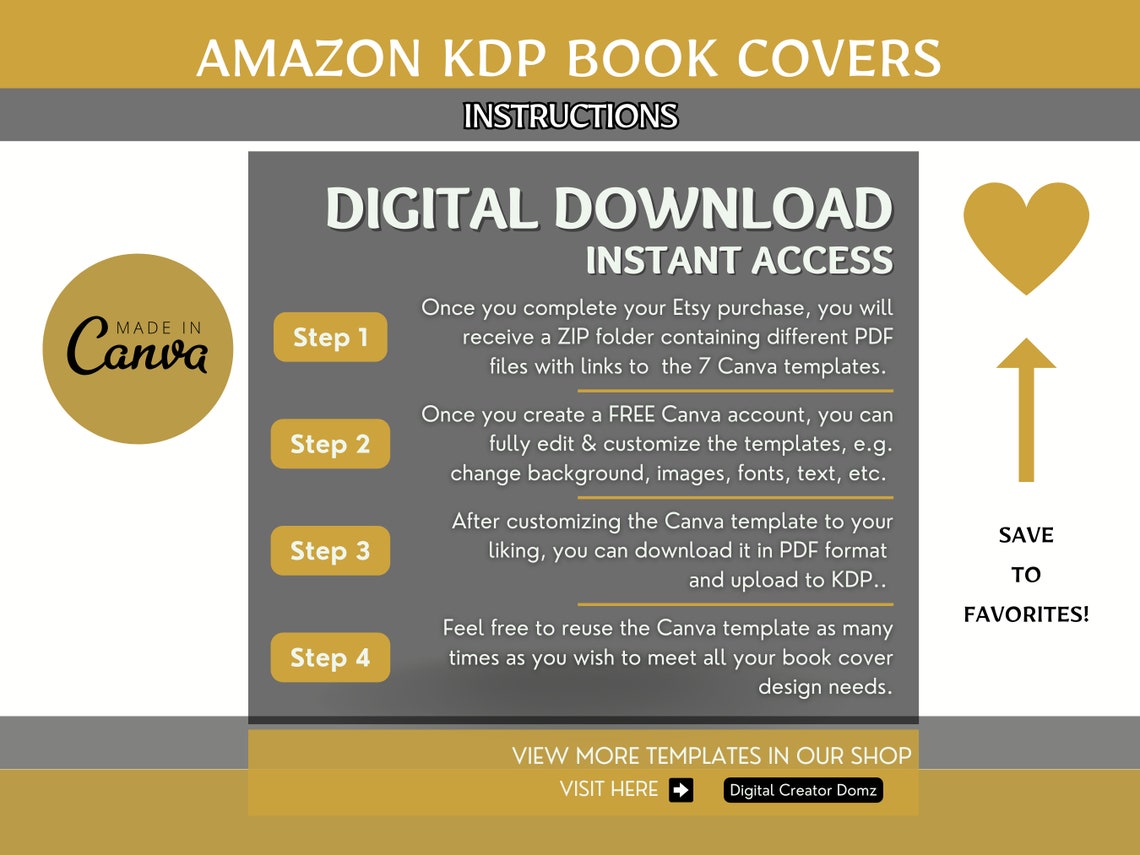 Editable Book Cover Templates: 5.5x8.5" KDP Paperback (canva, Digital ...