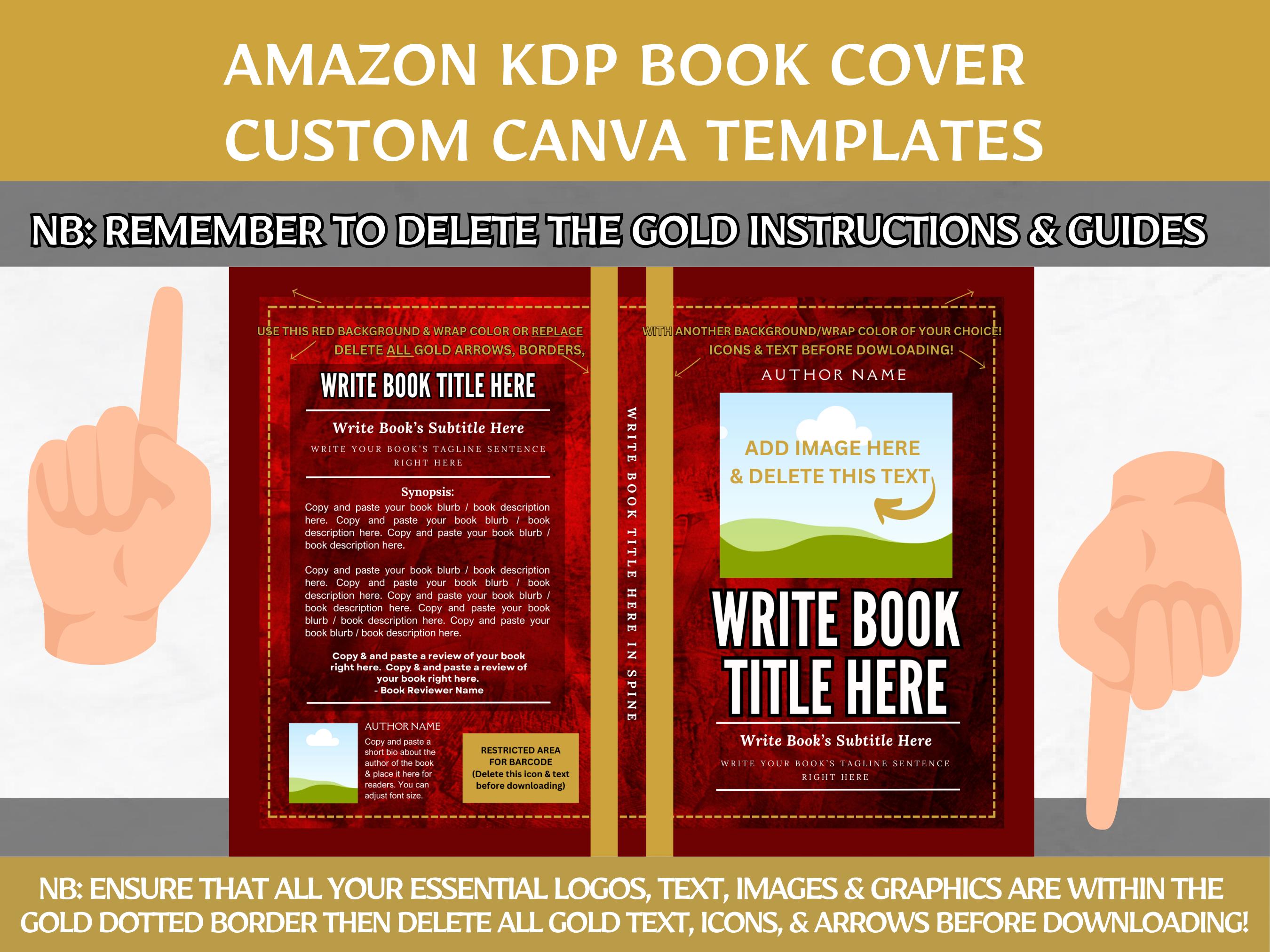 Editable Canva Book Cover Templates: 6x9" KDP Hardcover (digital ...