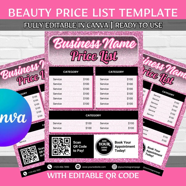 Price List Template - Etsy
