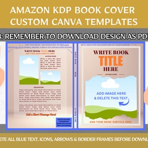 Editable Canva Book Cover Templates, 8.5x11" Paperback Amazon KDP Book ...