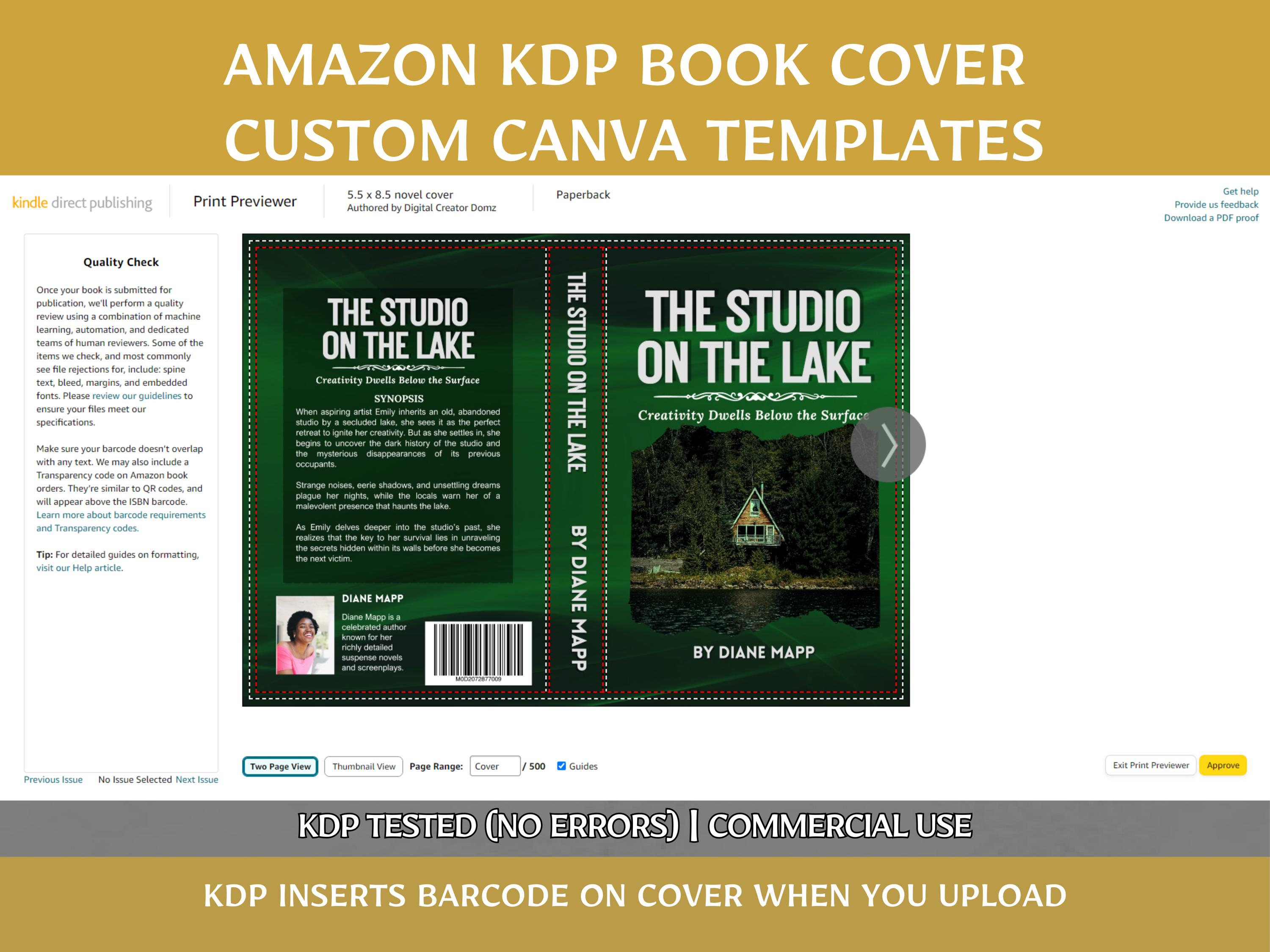 Editable Canva Book Cover Templates, 5.5x8.5" Paperback Amazon KDP Book ...