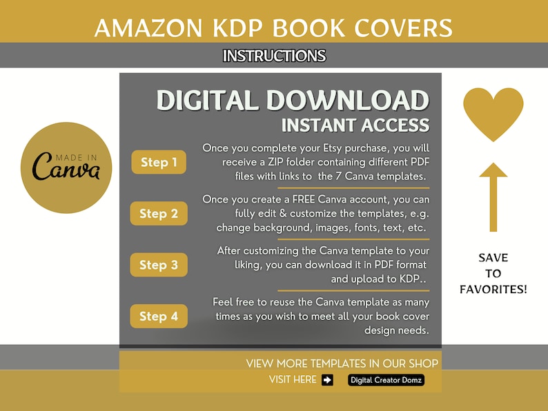 Editable Canva Book Cover Templates: 6x9" KDP Paperback (digital ...
