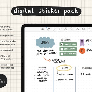 Goodnotes STICKER PACK — Essential Words and Productivity, Digital ...