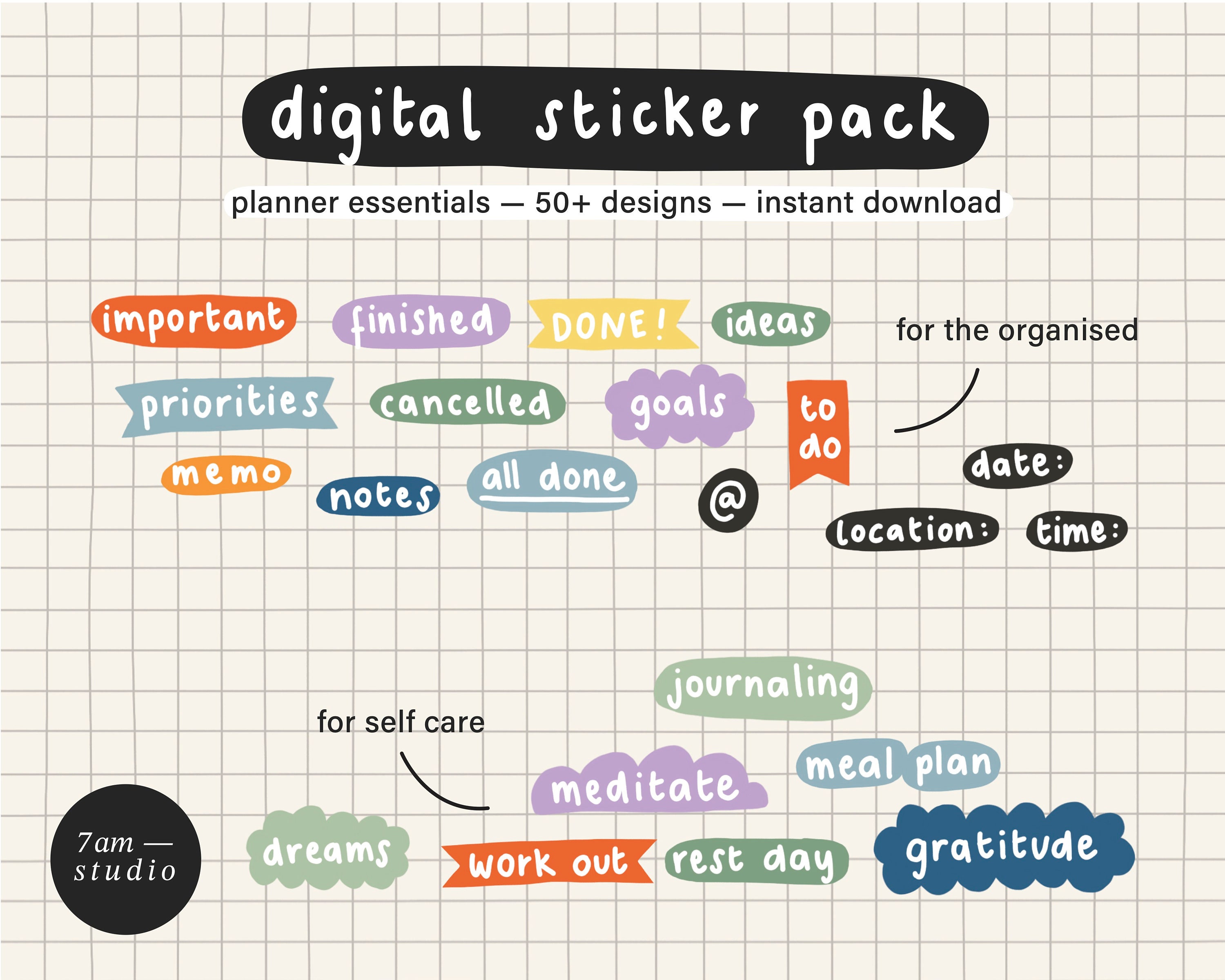Goodnotes STICKERS Essential Words and Productivity - Etsy