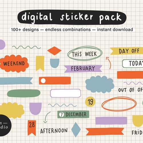 Goodnotes STICKERS Essential Words and Productivity - Etsy