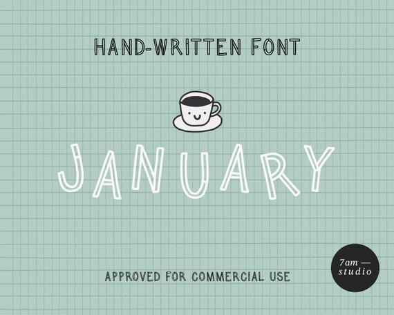 Hand Written FONT Sans Serif Typeface Print Font Outlined | Etsy